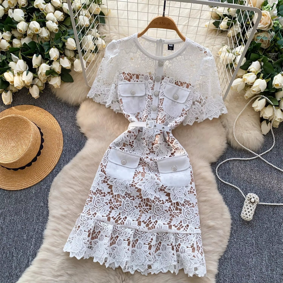 Summer Lace Dress for Women with Floral Embroidery – My Store